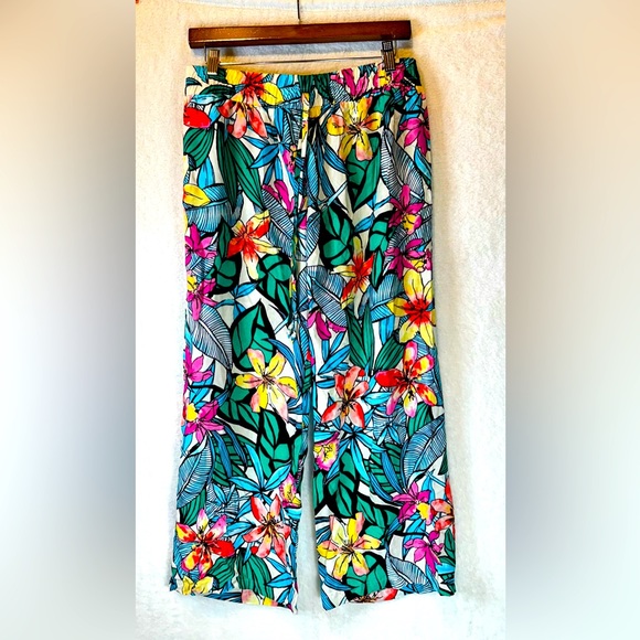 BeBop | Pants & Jumpsuits | Bebop Floral Tropical Summer Wide Pants ...